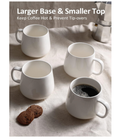 Porcelain Coffee Mugs Set of 4-12 Ounce Cups with Handle for Hot or ...