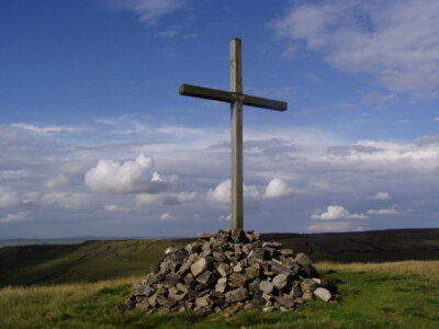 Photo 6x4 Cross on Whittle Pike Turn The cross is in memory of a flying ...