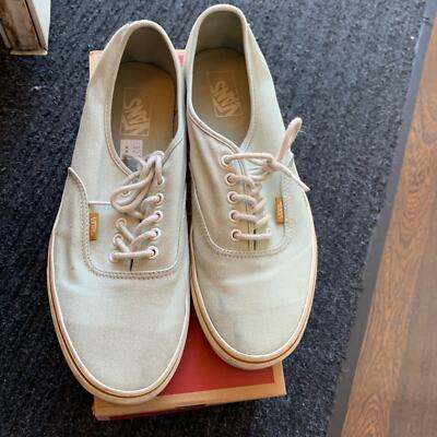 Vans Authentic Canvas Shoes Men’s Size 11 Cream Low Top Casual Skate | eBay