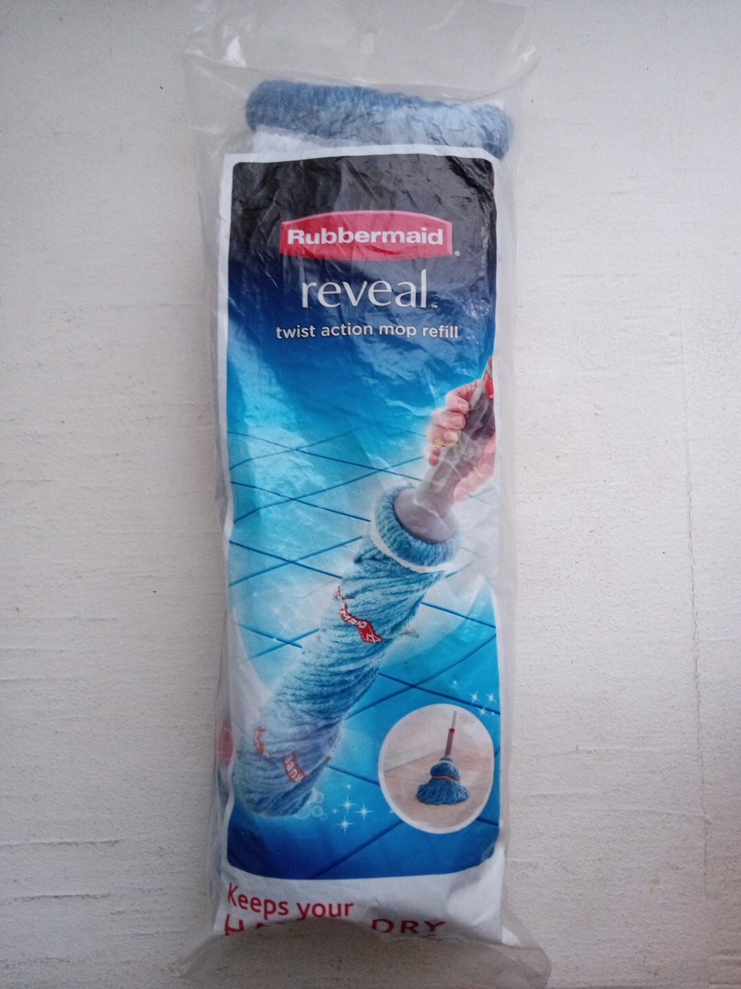 Rubbermaid #6B12 Reveal Twist Action Mop Refill Blue Yarn Head New ...