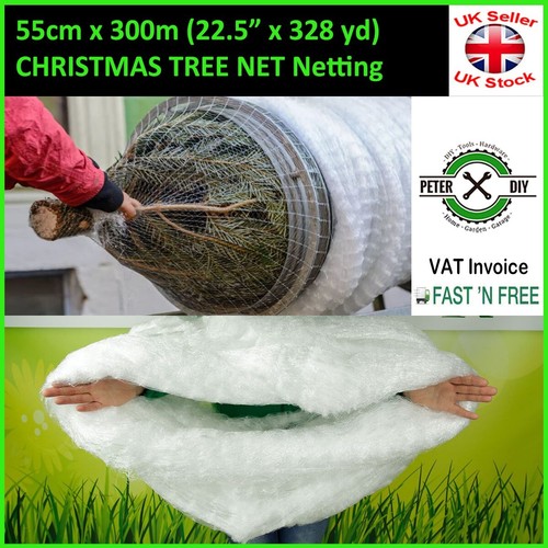 55cm x 300m CHRISTMAS TREE NET Netting Sleeve Hank Xmas Mono-filament ...