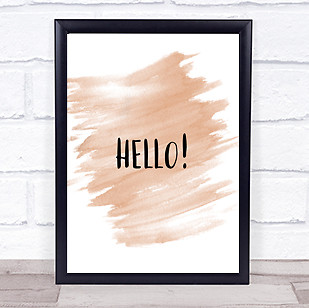 Hello Quote Print Watercolour Wall Art | eBay