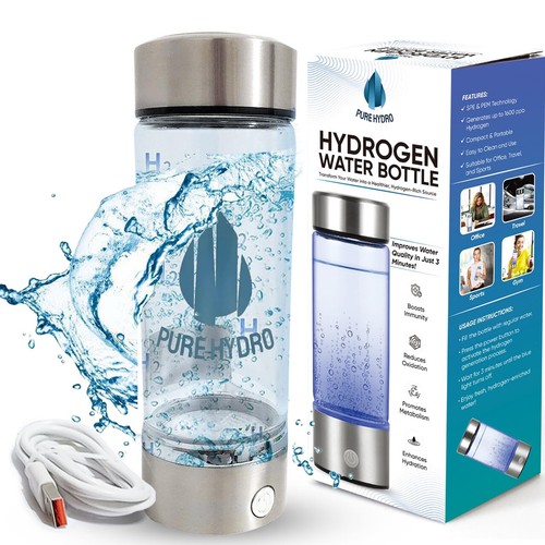 Pure Hydro Advanced Hydrogen Water Bottle in Sleek Grey - Premium ...