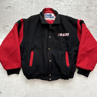 Vintage Chalk Line NBA Portland Trail Blazers Wool Bomber Basketball ...