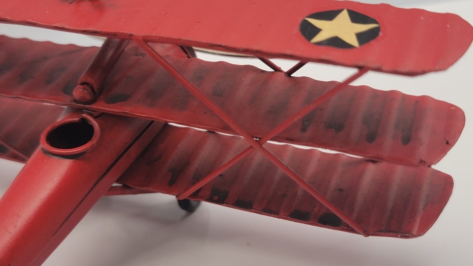 Metal Triplane The Red Baron WWI Fokker Tin Airplane 6" Wingspan | eBay