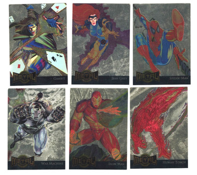 1995 MARVEL METAL BLASTERS GOLD BLASTERS PARTIAL INSERT SET 6 CARD ...