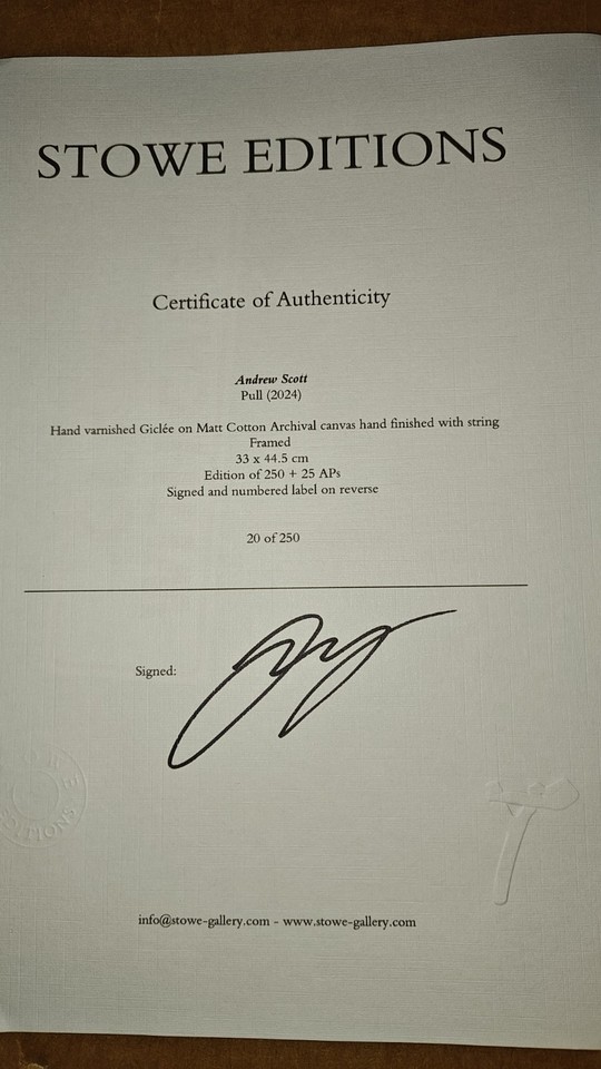 Stowe Editions, Artist Andrew Scott (Pull Art) limited edition # 20/250 ...