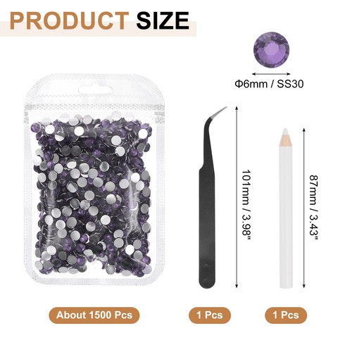 1500Pcs Flatback Rhinestones Resin, SS30 6mm Round Shine Gems, Light ...