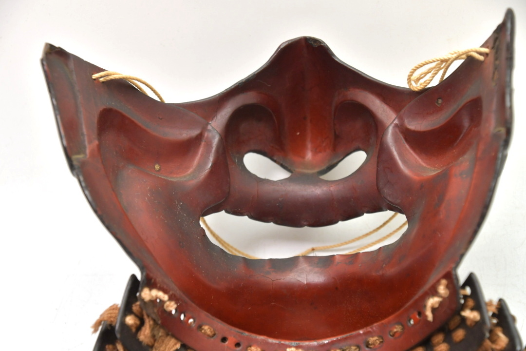 Edo Period Iron Menpo Samurai Face Mask Black Lacquer Yoroi Armor ...