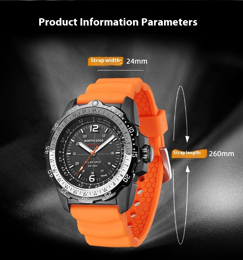 Outdoor Sports Waterproof Solar Rechargeable Watch Eco-Drive Luminous ...
