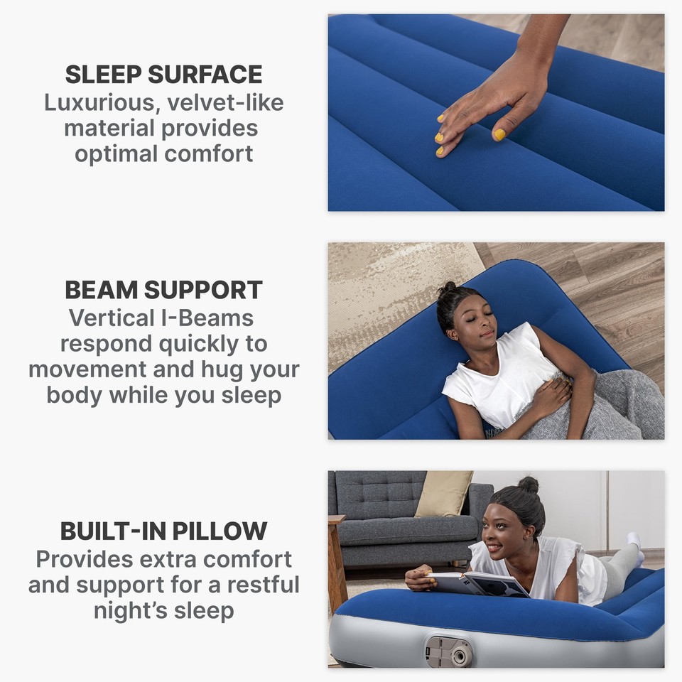 Bestway® Tritech Air Mattress Twin 12" with Built-in AC Pump | eBay