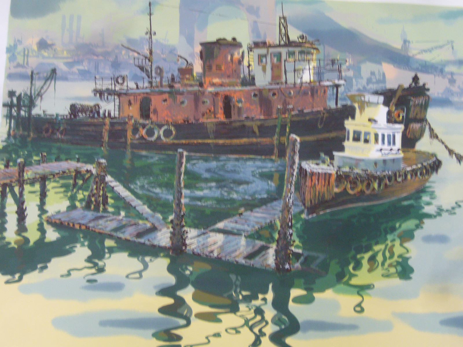 David Solomon Color Print Boat .Landscape Artist /S/N on high quality ...