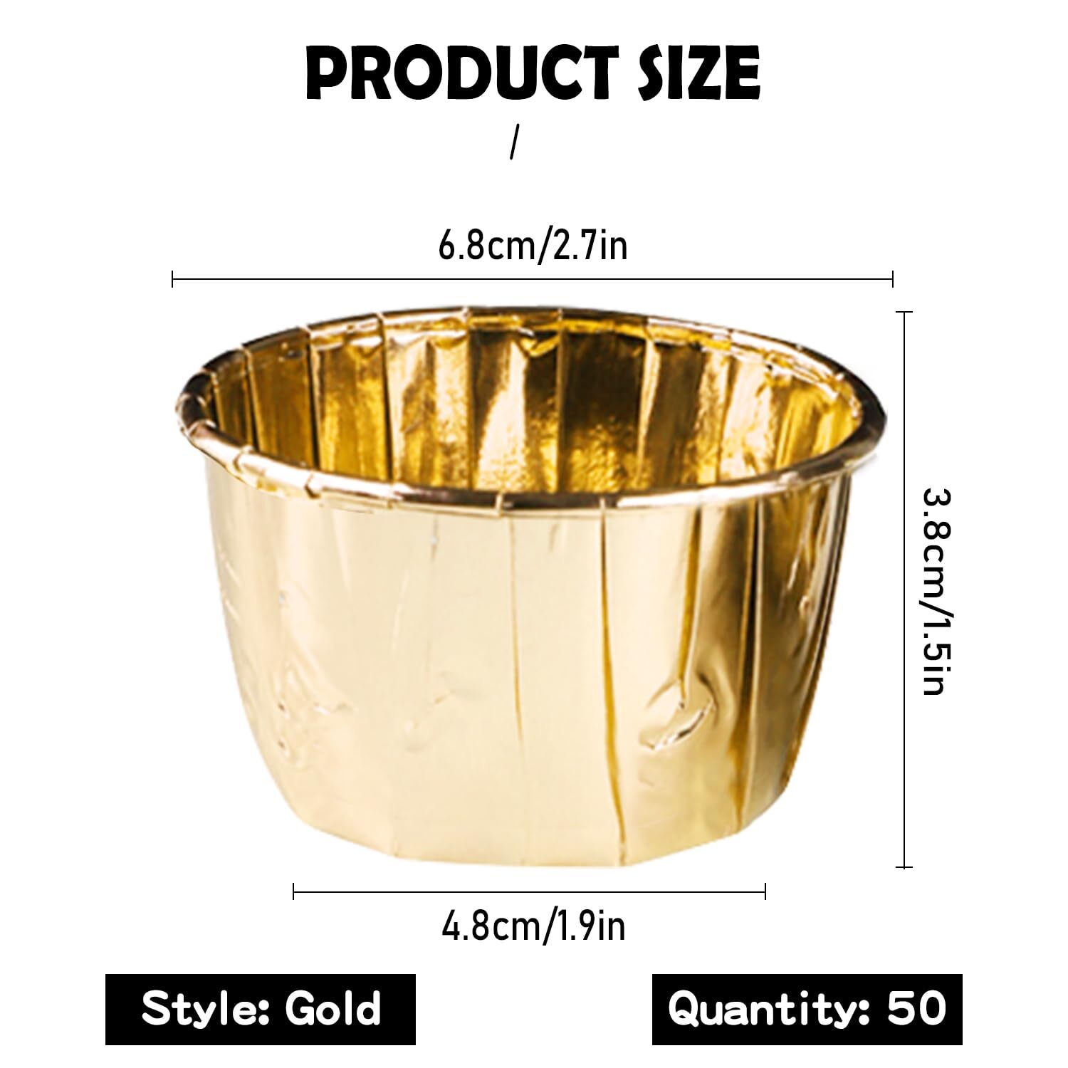 Silver Foil Metallic Paper Baing Cups Muffin Cups Cupcae Liners 50count ...