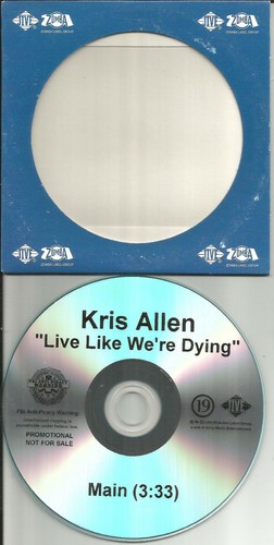 American Idol KRIS ALLEN Live like We’re Dying TST PRESS PROMO DJ CD ...