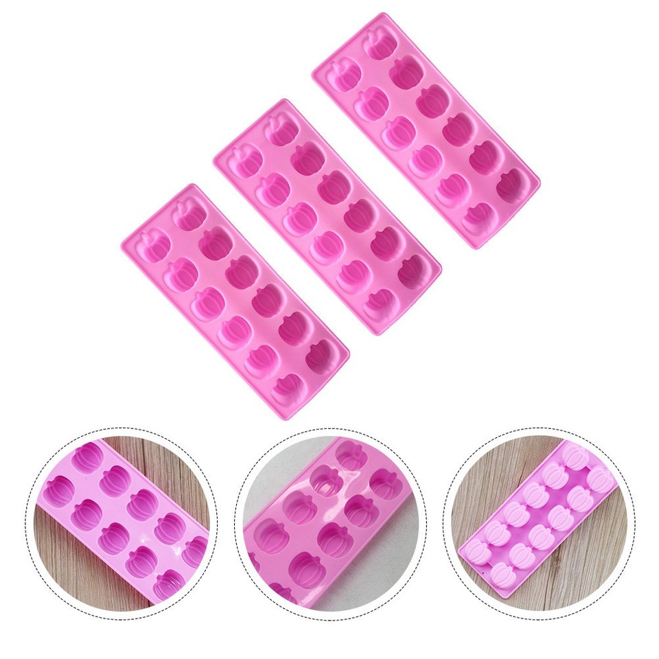 3 Pcs Pumpkin Ice Tray Halloween Decorations Silicone Mold Small | eBay ...