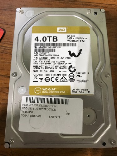 WD WD4002FYYZ Gold 4 TB 3.5" SATA 7200 RPM 128 MB Hard Drive | eBay