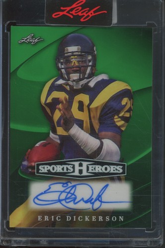 2026 Leaf Sports Heroes Prismatic Green Eric Dickerson 2/7 Auto ...
