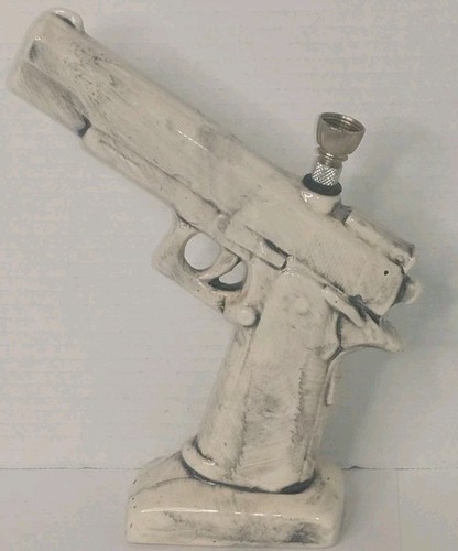 Ceramic Handgun Gun Pistol 8.5" Water Pipe Bong Thumb Carb | eBay
