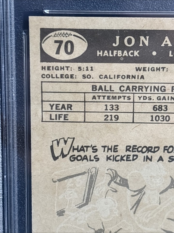 1959 Topps Jon Arnett PSA 10 #70 LA Rams Pop 1 Of 9 | eBay