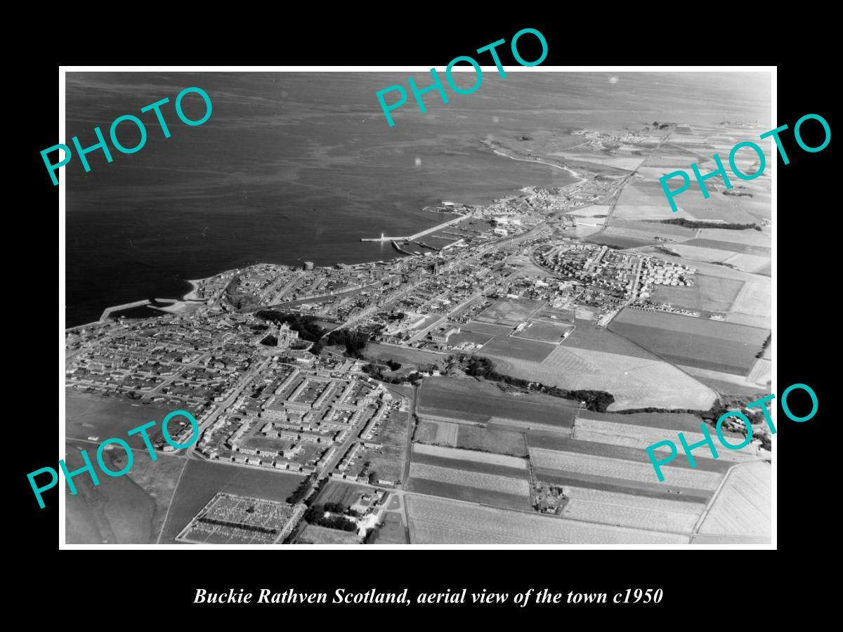OLD 8x6 HISTORIC PHOTO OF BUCKIE RATHVEN SCOTLAND AERIAL VIEW OF TOWN ...