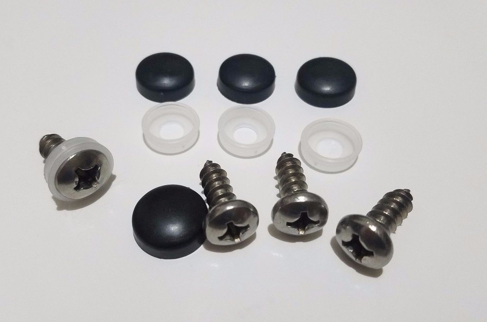 License Plate Security Screw Cap Covers WITH STAINLESS SCREWS - Smooth ...