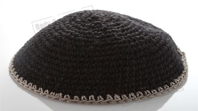 Knitted Black Kippah Yarmulke Tribal Jewish Yamaka Kippa Israel Hat ...