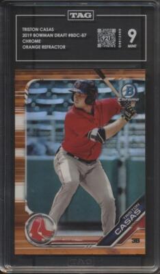 2019 Bowman Draft #BDC-87 Triston Casas Orange Chrome Refractor /25 TAG ...