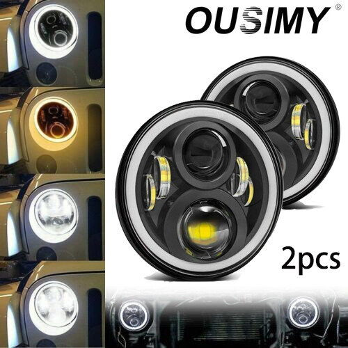 2X 7” Round LED Headlight 180W DRL Beam For Suzuki Sierra SJ80 SJ80V ...