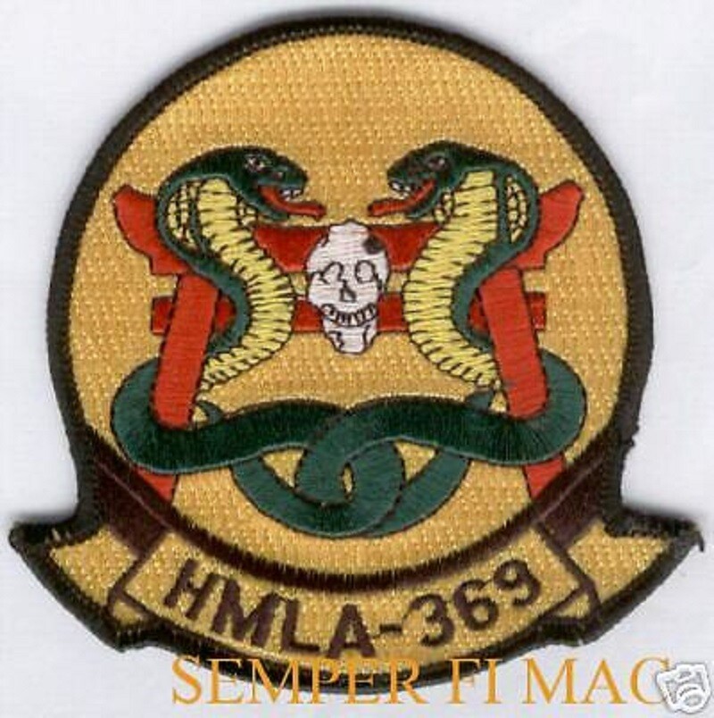 HMLA-369 GUNFIGHTERS PATCH HELO HELICOPTER MCAS USS FMF US MARINES MAW ...