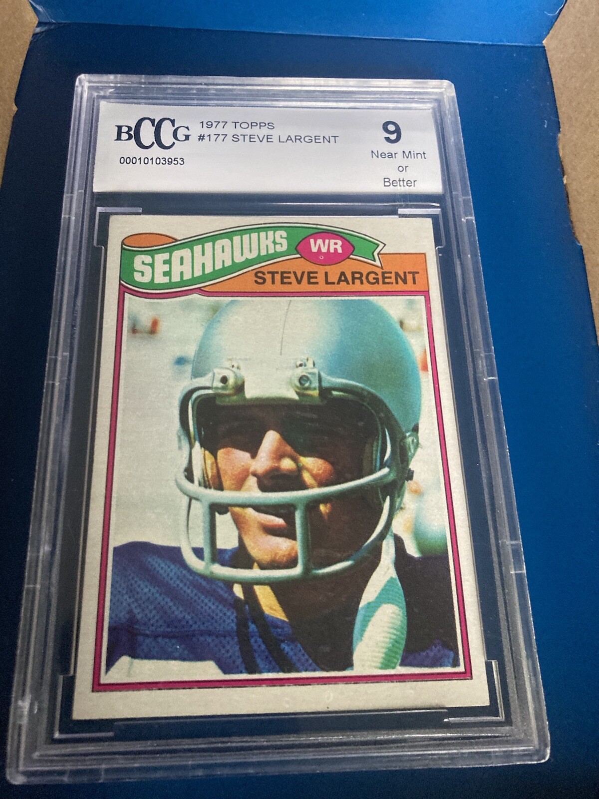 1977 Topps Steve Largent Rookie Card Graded BGS BCCG 9 Mint RC HOF #177 ...