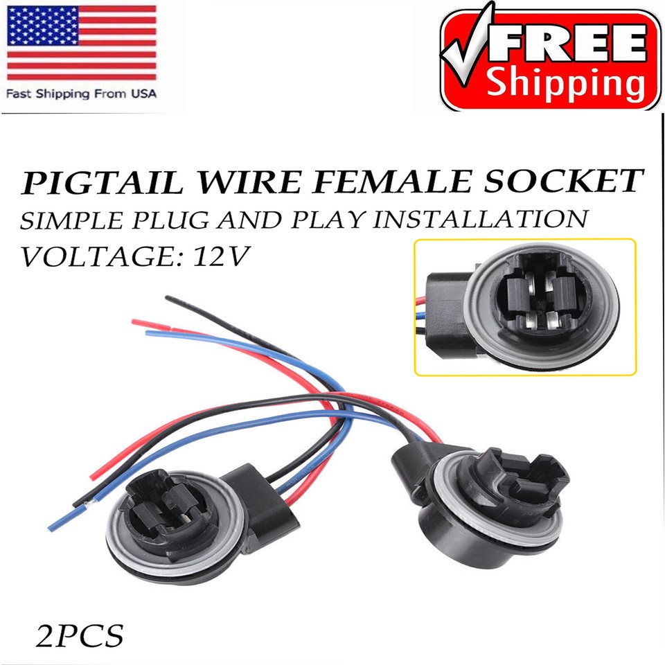 Two Harness Turn Signal Light Bulb Plug Repair Wire Socket Pigtail ...