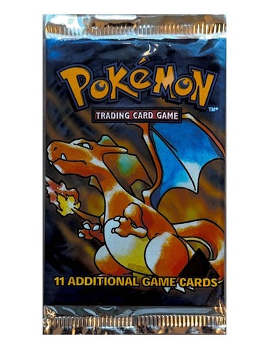 Pokémon Base Set Black Triangle Error Booster Pack - Empty, Charizard ...