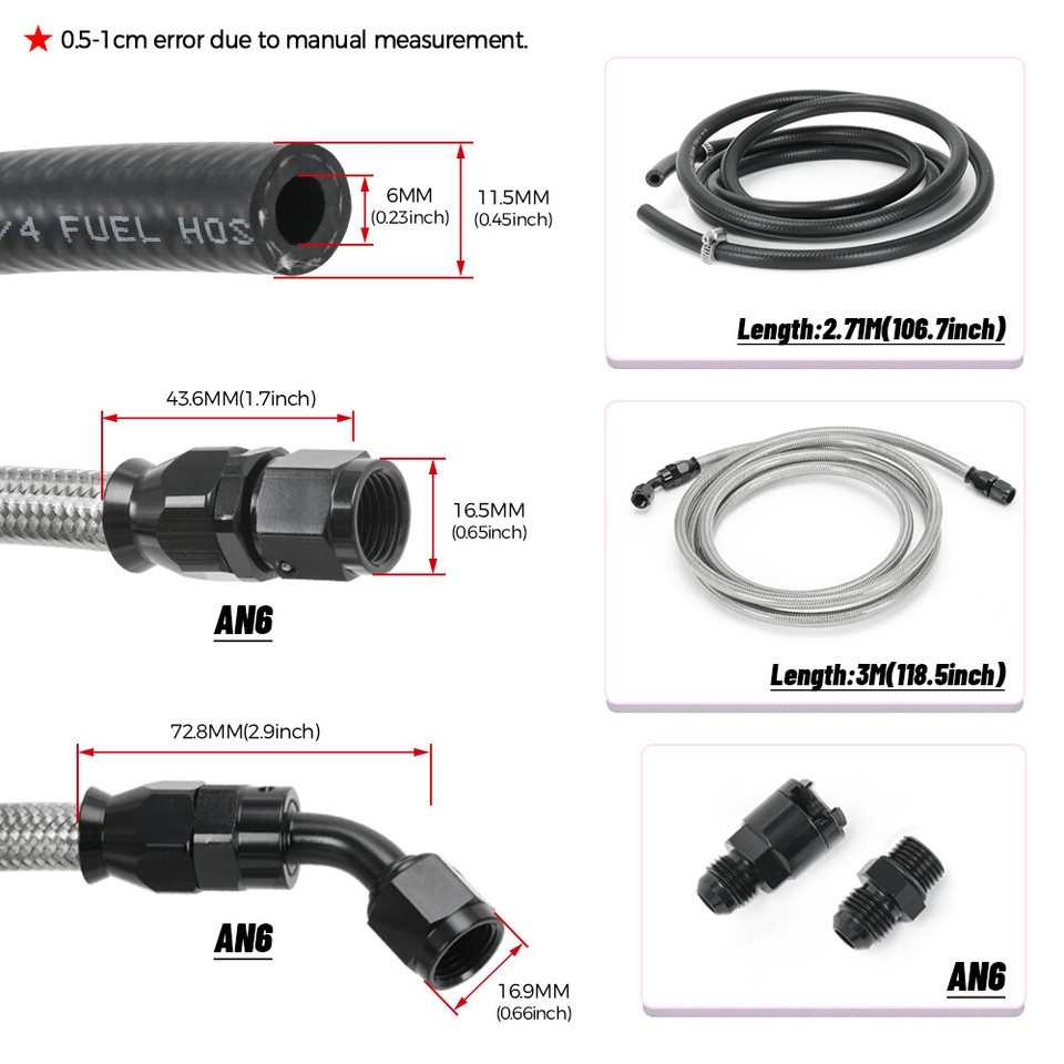 Fuel Line Kit For Honda Civic Feed Return Line CX DX EX GX HX LX EXR ...