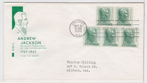 TurtlesTradingPost- Andrew Jackson 1 Cent - 1963 - #1209 FDC Farnam ...