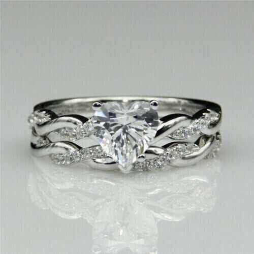 Unique Split Shank 2.25 Ct Heart Cut Moissanite Bridal Engagement Ring ...