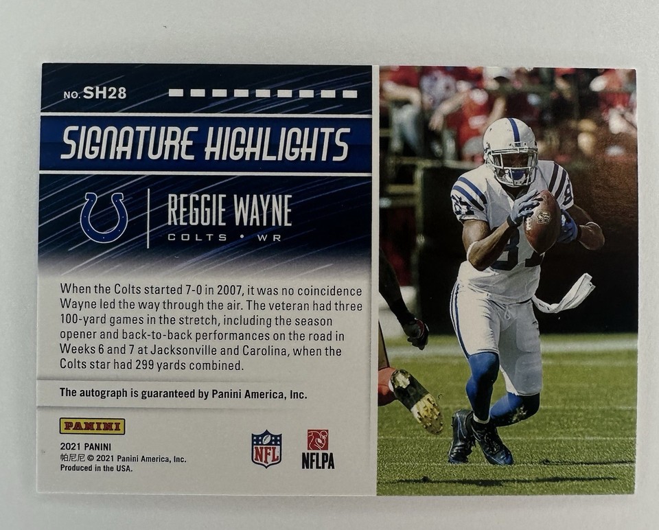 2024 PANINI MOSAIC REGGIE WAYNE SIGNATURE HIGHLIGHTS AUTO AUTOGRAPH ...