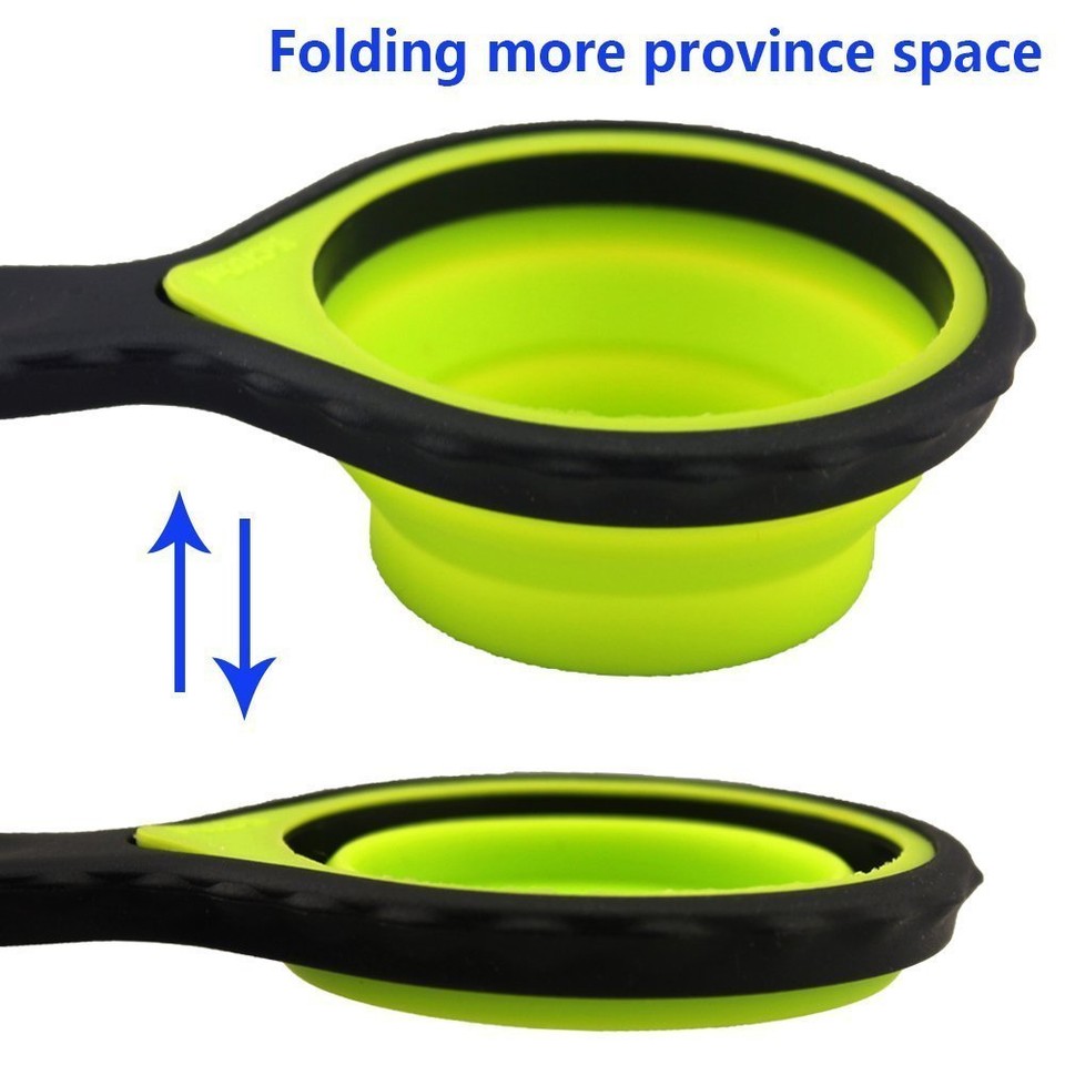 New Portable Set Of 8 4 Collapsible Silicone Measuring Cups & 4 ...