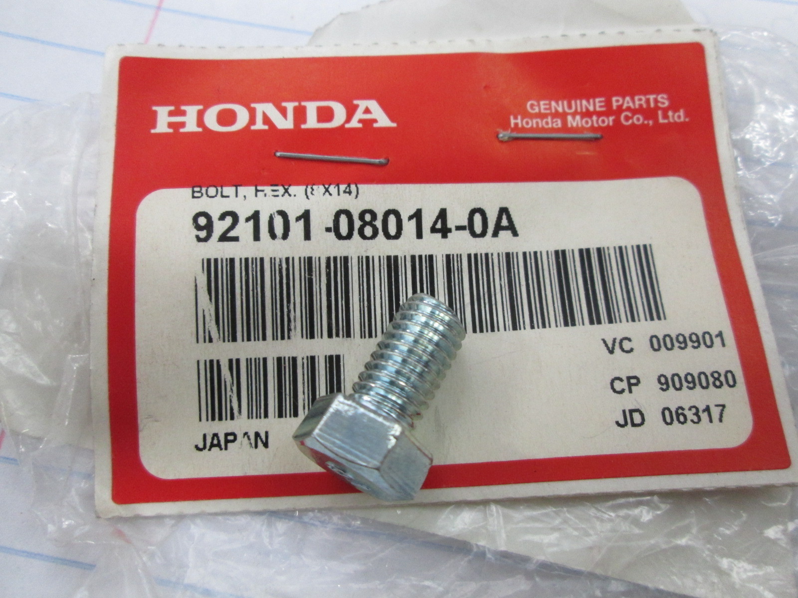 NOS Honda Multi Use 8x14 Hex Bolt C70 CA100 CA102 92101-08014-0A 92101 ...