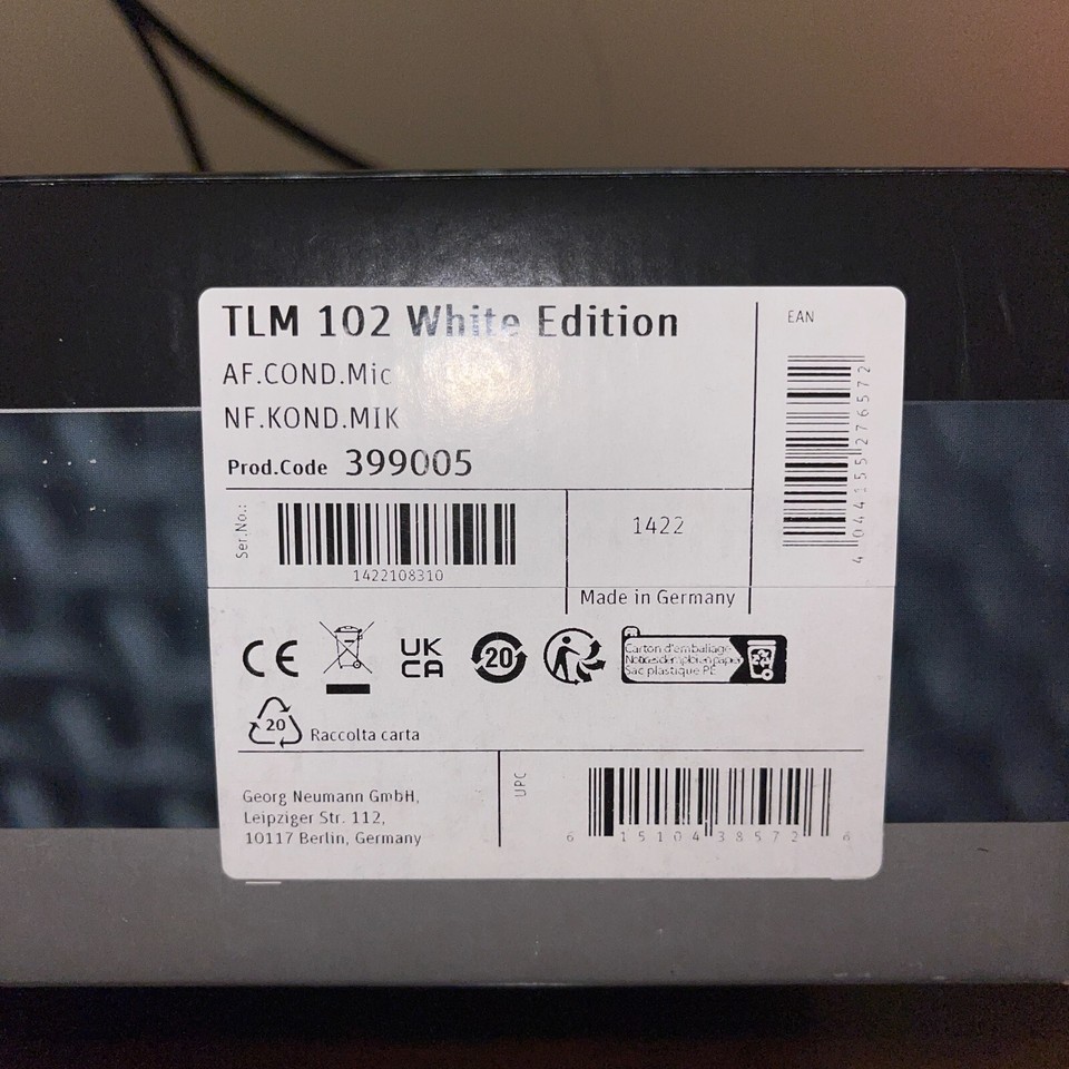 Neumann TLM 102 Studio Set Limited Edition White (ONLY 1,000 MADE) | eBay