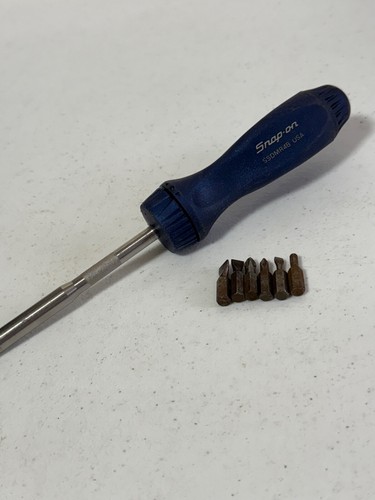 SNAP ON TOOLS RATCHETING SCREWDRIVER RARE METALLIC BLUE HANDLE SSDMR46 ...