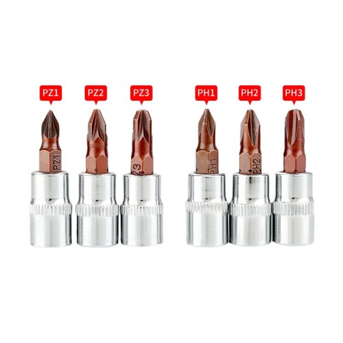 Professional Quality PH1 PH2 PH3 PZ1 PZ2 PZ3 Socket Drive Wrench Bits ...