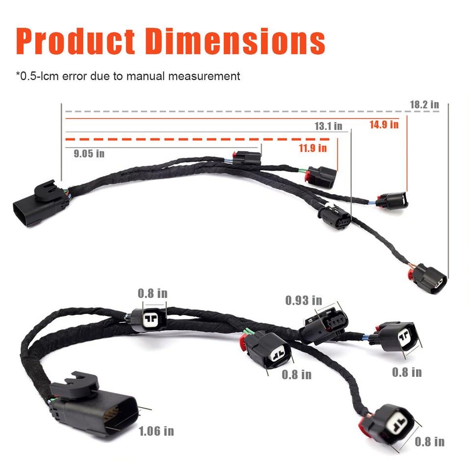 28329581 Fuel Injector Wire Harness Fit for Left Hand Fuel Rail 5.3L 6 ...