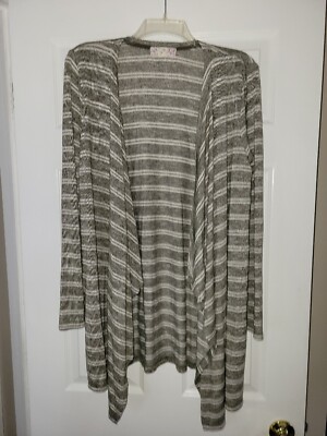Pink Republic Green Striped Cardigan Large | eBay