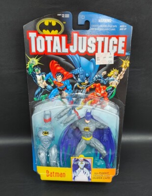 Vtg Total Justice Batman With Flight Armor Glider Cape DC Action Figure ...