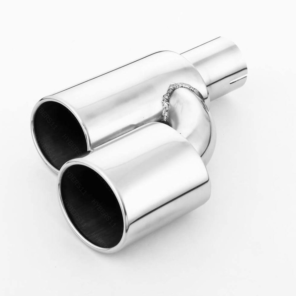 Pair Clamp On Offset 2-1/8" Inlet Quad Staggered Oval Slant Cut Exhaust ...