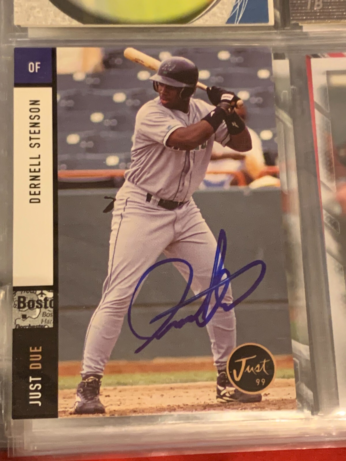 DERNELL STENSON AUTOGRAPHED SIGNED 1999 JUST MINORS JUST DUE CARD RED ...