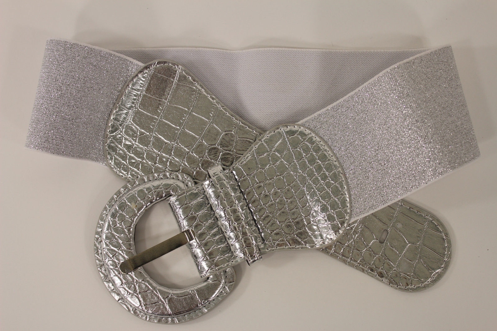 New Women Silver Faux Leather Wide Fashion Belt Round Buckle Hip Waist ...