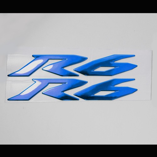 Real Carbon Fiber Custom Tank Pad+8" Logo&Letter+Blue YZF-R6/R6S Emblem ...
