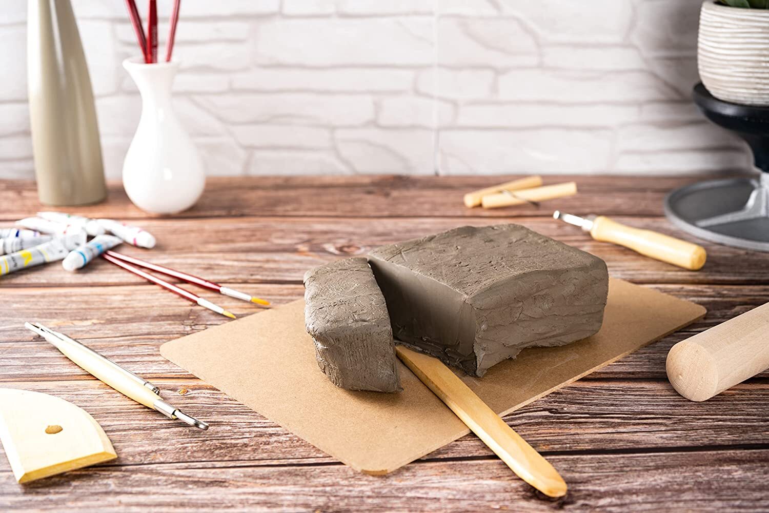 Pottery Making Kit For Adults and Kids With Tools and Air Dry Clay Arts ...