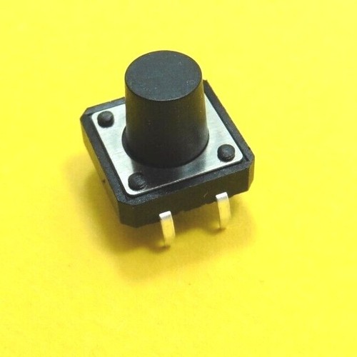 12mm x 12mm x 10mm PCB Tactile Switch SPST Push Button Miniature Black ...